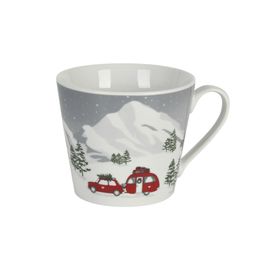 Krasilnikoff Happy Cup Tasse, Caravan in the snow &Oslash; 10, H&ouml;he 9 cm skandinavische Deko Online Shop