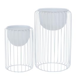 Boltze 2er Set Blumentopf Vaso &Oslash;25-32 x H37-52 cm, weiss skandinavische Deko Online Shop