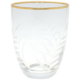 GreenGate Wasserglas Cutting mit Goldrand &Oslash; 8,2, H&ouml;he 10,5 cm skandinavische Deko Online Shop