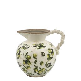 Chic Antique Olive Kanne mit Olivenmuster H18,5/&Oslash; 20,5 cm gr&uuml;n skandinavische Deko Online Shop