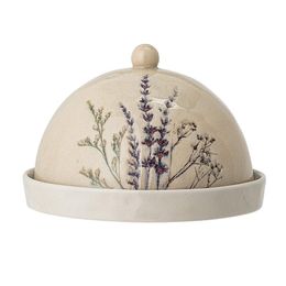 Bloomingville Butterdose Bea aus Steingut &Oslash; 15 cm, H&ouml;he 10 cm, natur skandinavische Deko Online Shop