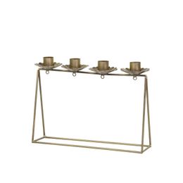 Chic Antique Kerzenst&auml;nder mit 4 Haltern f&uuml;r Stabkerzen H19/L25/B5 cm antique messing skandinavische Deko Online Shop