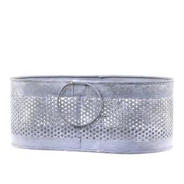 Chic Antique Metall Korb mit Lochmuster oval H14 x L33,5 x B17 cm, antique zink skandinavische Deko Online Shop