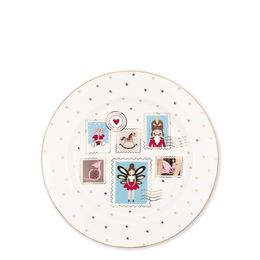 GreenGate Teller Xmas Letter white &Oslash; 20,5 cm skandinavische Deko Online Shop