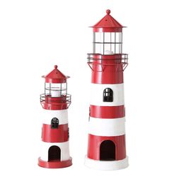 Boltze Laterne roter Leuchtturm, 2 tlg 42-64 cm skandinavische Deko Online Shop