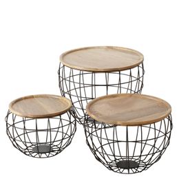 Boltze 3er Set Tisch Ayris mit Aufbewahrungsm&ouml;glichkeit &Oslash;36-48 x H24-40 cm skandinavische Deko Online Shop
