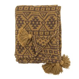 Bloomingville Decke Lyla Braun, Recycelte Baumwolle 150 x 130 cm skandinavische Deko Online Shop