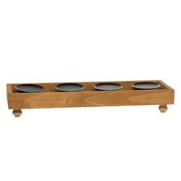 Chic Antique Adventskerzen St&auml;nder f&uuml;r Stumpenkerzen H9/L49/B14 cm, natur skandinavische Deko Online Shop