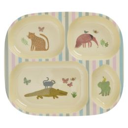 Rice Melamin Kinderteller mit 4er Einteilung Sweet Jungle Print 24 x 21 cm skandinavische Deko Online Shop