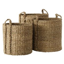 Boltze Korbset aus Seegras mit Henkel Sophy, 3 tlg &Oslash; 40-45, H&ouml;he 46-58 cm skandinavische Deko Online Shop