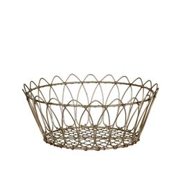 Chic Antique Fil de fer Draht Korb H&ouml;he 11,5, &Oslash; 27 cm antique messing skandinavische Deko Online Shop