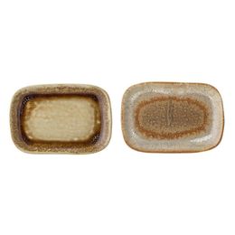 Bloomingville Teller Willow 2er Set aus Steingut 14 x 10 x 3 cm, mehrfarbig skandinavische Deko Online Shop