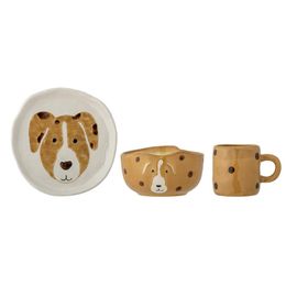 Bloomingville Fenix Kinder Geschirr-Set, Steingut 3-teilig skandinavische Deko Online Shop