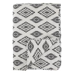 Chic Antique Aix Quilt mit ethnischem Muster L180/B130 cm, Wei&szlig;/Schwarz skandinavische Deko Online Shop