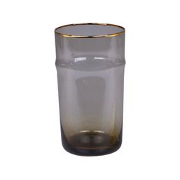 Chic Antique Glas mit Goldrand H14/D8 cm, grau skandinavische Deko Online Shop