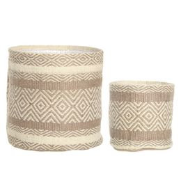 Chic Antique Blumentopf mit Plastf&uuml;tterung im Set natur skandinavische Deko Online Shop