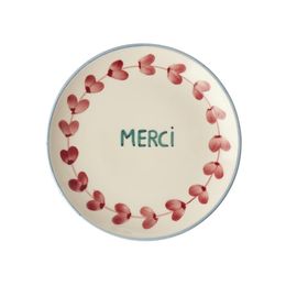 Rice Keramik Kuchenteller Handgemalt MERCI &Oslash; 15 cm skandinavische Deko Online Shop