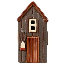 Det Gamle Apotek Lichthaus Keramikhaus Strandh&uuml;tte grau &Oslash; 7,5 cm, H&ouml;he 14 cm skandinavische Deko Online Shop