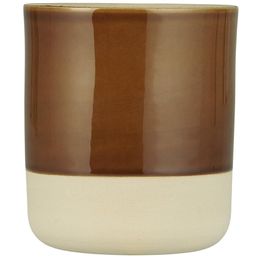 IB Laursen Topf mit beiger Kante unten H13,5 x &Oslash;11 cm, braun skandinavische Deko Online Shop