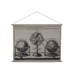Chic Antique Leinwandbild zum Aufh&auml;ngen mit Globus H90/L120 cm skandinavische Deko Online Shop