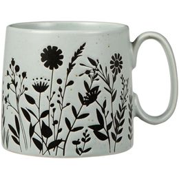 IB Laursen Tasse mit Henkel mit Blumensilhouetten Staubig Blau, 300 ml skandinavische Deko Online Shop