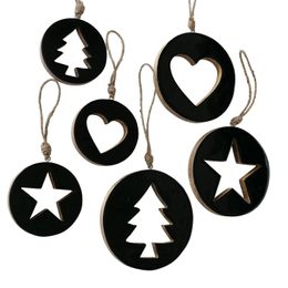 Boltze Dekoanh&auml;nger Thiva 2-teilig B2 x &Oslash;10-15 cm, schwarz skandinavische Deko Online Shop