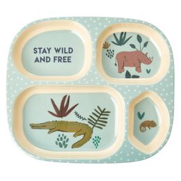 Rice Melamin Kinder Plate Jungle Animals hellblau skandinavische Deko Online Shop