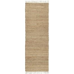 IB Laursen Bodenl&auml;ufer aus Jute und Baumwolle L250 x B80 cm, braun skandinavische Deko Online Shop