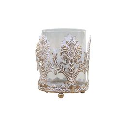 Chic Antique Vire Hurricane mit Golddekor &Oslash;11 x H13,5 cm, antique messing skandinavische Deko Online Shop