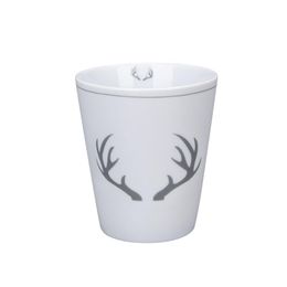 Krasilnikoff Happy Mug Winter Lodge &Oslash;8,7 x H10cm, dunkelgrau skandinavische Deko Online Shop