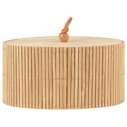 IB Laursen Schachtel mit Bambusdeckel oval 11.5 x 8.3 x 5.5 cm skandinavische Deko Online Shop