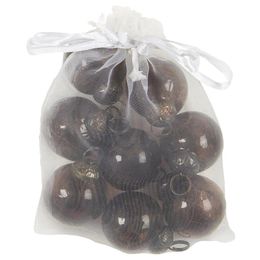 IB Laursen T&uuml;te mit 8 Weihnachtskugeln mini &Oslash; 3,3 cm, mokka skandinavische Deko Online Shop