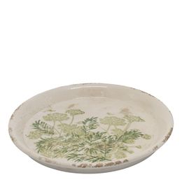 Chic Antique Laval Keramik-Tablett &ndash; Romantischer Blumendruck &Oslash; 23,5 cm, H&ouml;he 2,5 cm skandinavische Deko Online Shop