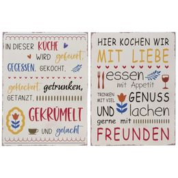 Boltze Schild Kochen mit Liebe 2er 40 x 30 cm skandinavische Deko Online Shop
