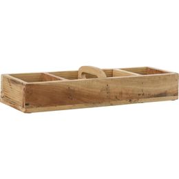 IB Laursen Holz-Kiste mit F&auml;chern und Quergriff Unika 46 x 15 x 9 cm, mit 4 F&auml;chern skandinavische Deko Online Shop