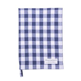 Krasilnikoff Geschirrhandtuch gro&szlig; kariert aus Baumwolle 50x70 cm, blau skandinavische Deko Online Shop