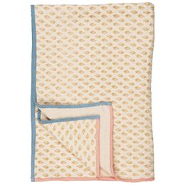 IB Laursen Plaid Vigga mit Druck doppelt gewebt 170 x 130 cm, mustard skandinavische Deko Online Shop