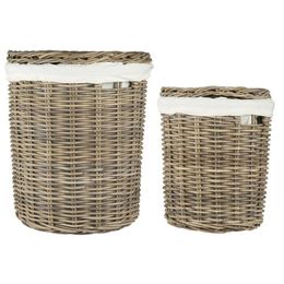 IB Laursen W&auml;schekorbsatz je 2 mit Deckel und Stoffbeutel 2er Set skandinavische Deko Online Shop