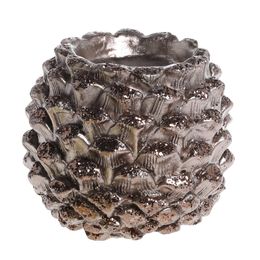 Chic Antique Zapfen Teelichthalter mit Glitzer H8,5/&Oslash; 10 cm, mokka skandinavische Deko Online Shop