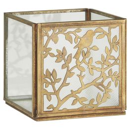 IB Laursen Kerzenhalter Hurricane mit Vogelmuster 10,5 x 10,5 x 10,5 cm skandinavische Deko Online Shop