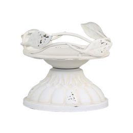 Chic Antique Kerzenst&auml;nder mit Dekor f&uuml;r Stumpenkerze H 8 / &Oslash; 8 cm, creme skandinavische Deko Online Shop