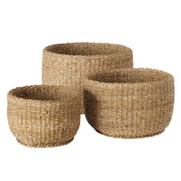 Boltze 3er Set Korb Sophy aus Seegras &Oslash;30-45 x H20-30 cm skandinavische Deko Online Shop