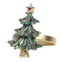 Chic Antique Serviettenring mit Weihnachtsbaum H5,5/L4,5/B5 cm, messing skandinavische Deko Online Shop