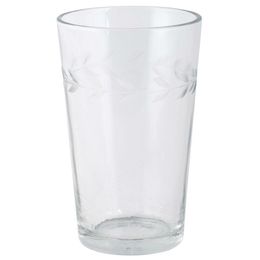 IB Laursen Trinkglas mit Blattkante geschliffen H&ouml;he 10,50 cm, &Oslash; 6,50 cm, Klar skandinavische Deko Online Shop