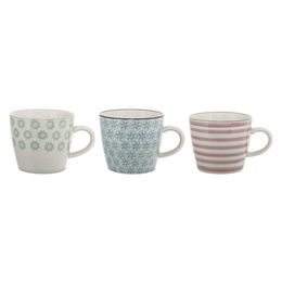 Bloomingville Patrizia Becher, 3er, Steingut &Oslash; 9,5xH8 cm, 3 verschiedene Farben skandinavische Deko Online Shop
