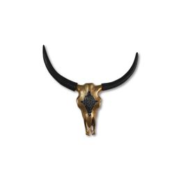 HSM Collection B&uuml;ffelkopf Gold/Schwarz Metall 80x80x10 cm skandinavische Deko Online Shop