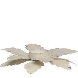 Chic Antique Teelichthalter mit Blumenmuster H&ouml;he 4 cm x &empty;17 cm skandinavische Deko Online Shop