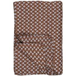 IB Laursen Quilt dunkelbraun-blau mit Blumenmuster 180 x 130 cm skandinavische Deko Online Shop