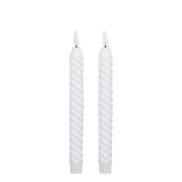Chic Antique Stabkerze LED gedreht 2er H24,5/&Oslash; 2 cm wei&szlig; skandinavische Deko Online Shop
