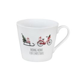 Krasilnikoff Happy Cup Tasse, Bike mit Schlitten &Oslash; 10, H&ouml;he 9 cm skandinavische Deko Online Shop